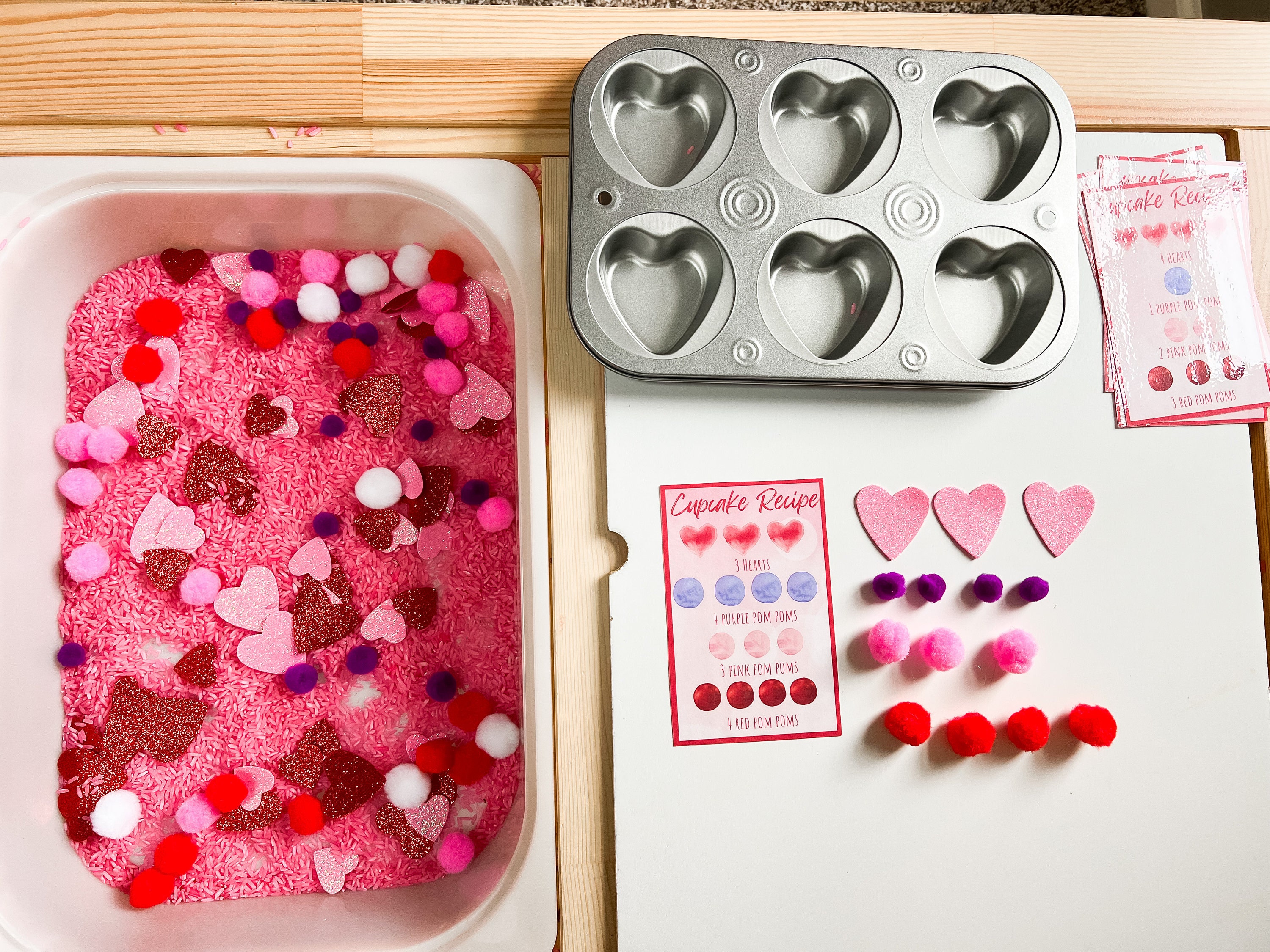 Valentine's Day Cupcake Recipe Cards for Sensory Bin Play, DIGITAL ...