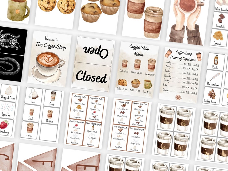 Coffee Shop Dramatic Play Center and Activities DIGITAL - Etsy