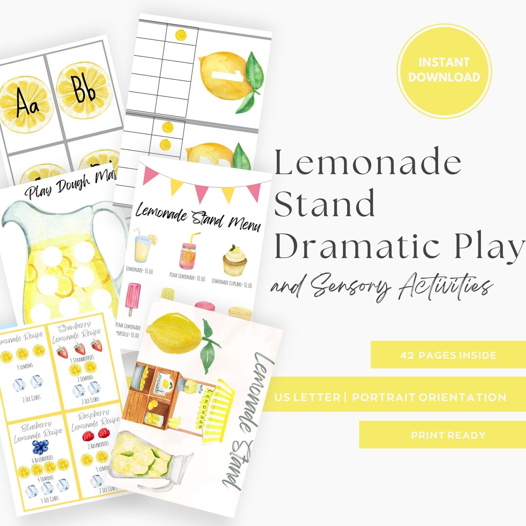 Lemonade Stand Dramatic Play Center and Sensory Activities, DIGITAL ...