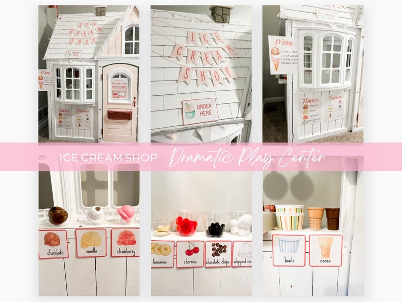 Ice Cream Shop Dramatic Play Center and Sensory Bin Activities, Pretend ...