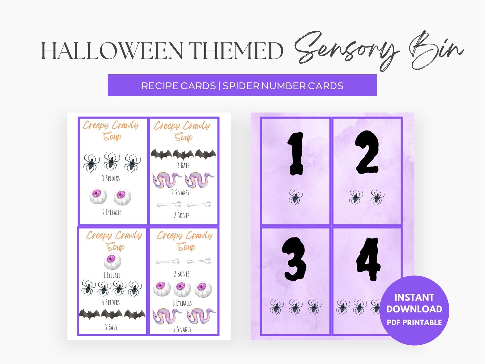 Halloween Themed Sensory Bin Activities ONLY Recipe Cards and - Etsy