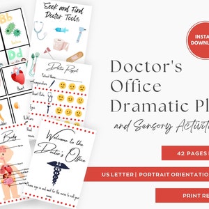 Doctor Dramatic Play Printables, Hospital Dramatic Play, Sensory Activities, INSTANT DOWNLOAD ...