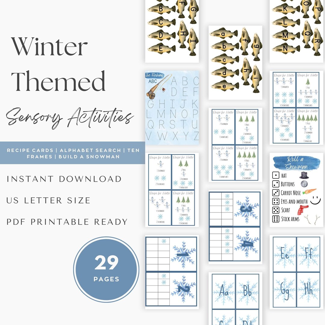 Winter Wonderland SENSORY ACTIVITIES ONLY, Digital Download, Printable ...