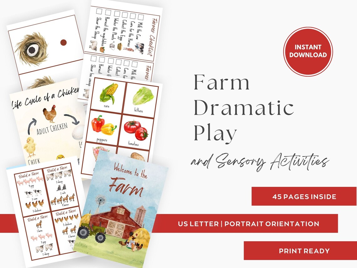 Farm/farmers Market Dramatic Play Center and Sensory Bin Activities ...