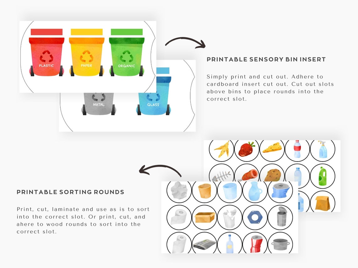 Earth Day Sensory Bin Activities, Sensory Bin Insert, Sorting Activity ...