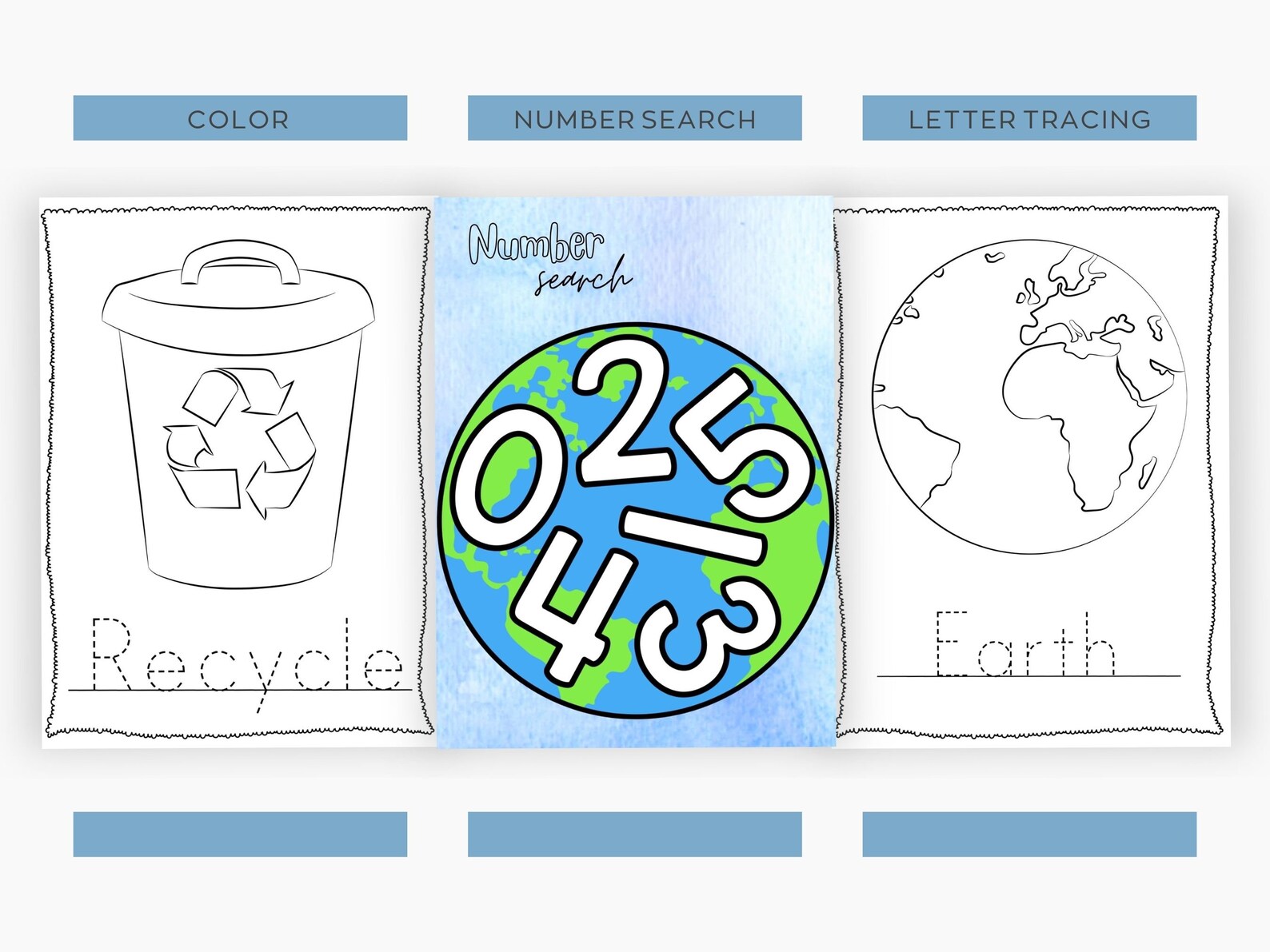 Earth Day Sensory Bin Activities, Sensory Bin Insert, Sorting Activity ...