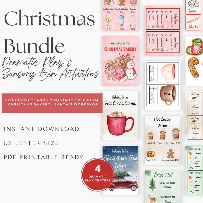 Christmas Dramatic Play Bundle – Hot Cocoa, Bakery, Farm (digital ...