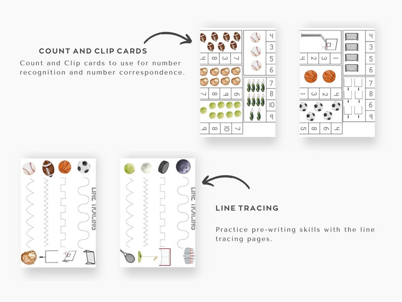 Sports Themed Learning Bundle, Preschool Printable, Preschool ...