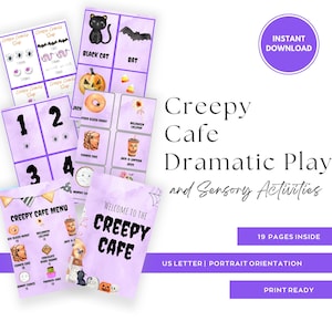 Halloween/creepy Cafe Dramatic Play Center and Sensory Bin Activities ...
