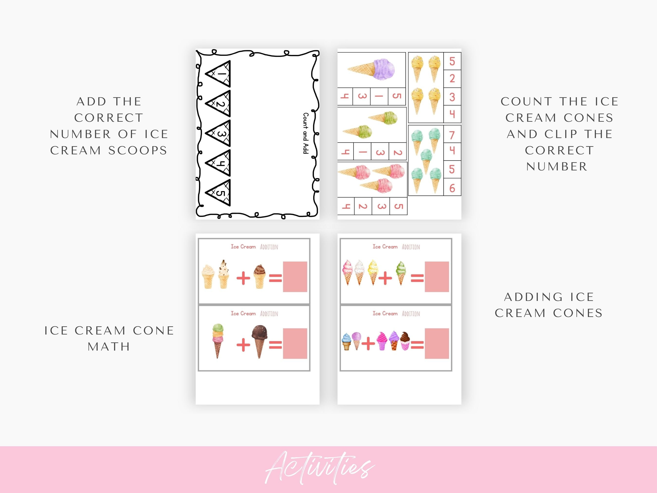 Ice Cream Shop Dramatic Play Center and Sensory Bin - Etsy