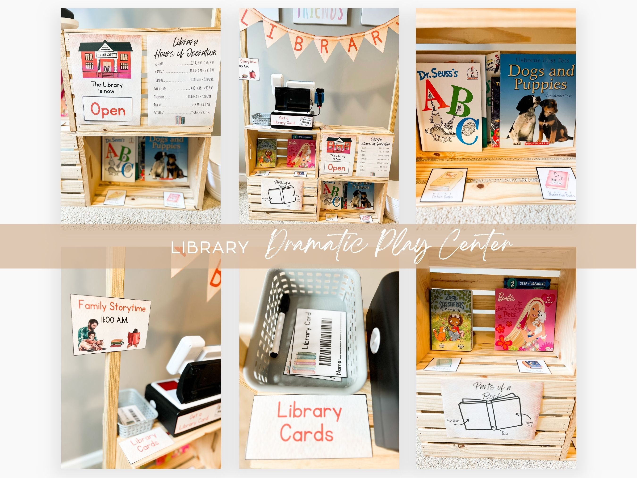 Library Dramatic Play Center, Sensory Bin, Preschool Center, Homeschool ...