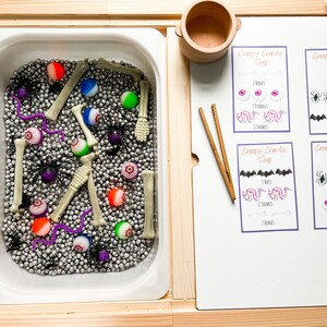 Halloween Themed Sensory Bin Activities ONLY, Recipe Cards and Spider ...