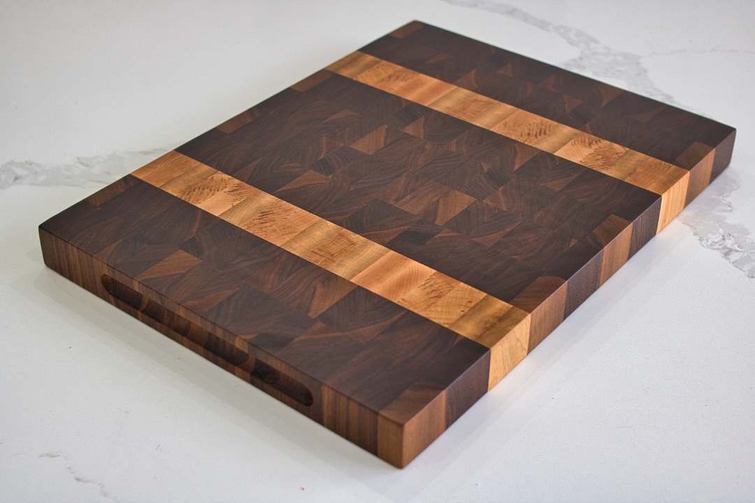 Walnut End Grain With Maple Horizontal Stripes Cutting Board/butcher ...