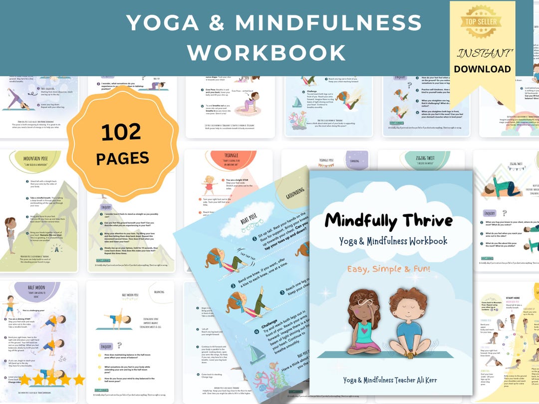 Kids Yoga & Mindfulness Resource, Yoga Flashcards, Positive ...