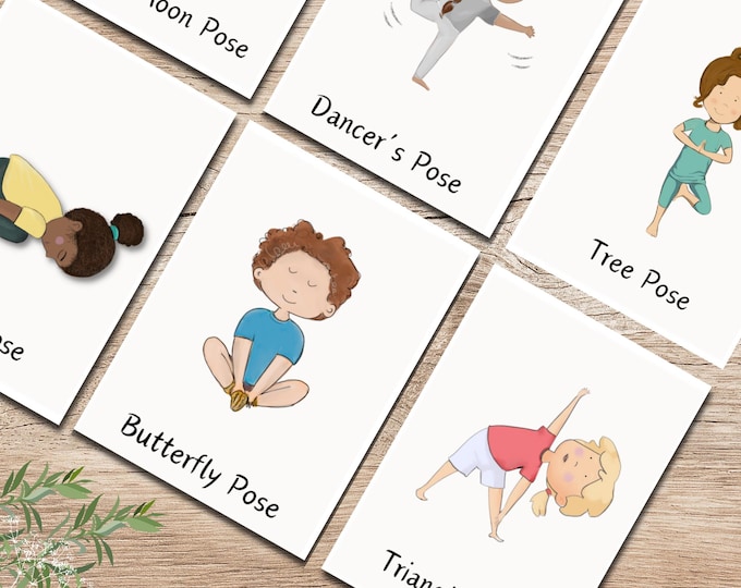 Printable Kids Exercise Cards, Digital Active Kid Card Set, Set of 16 ...