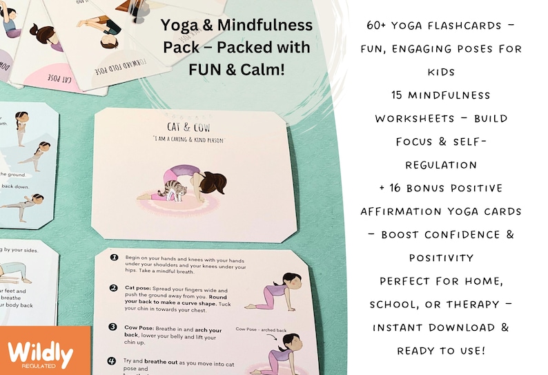 Kids Yoga Flashcards: 60+ Poses & Mindfulness (PDF). - Etsy
