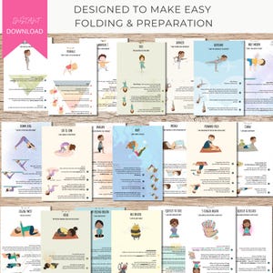 Kids Yoga & Mindfulness Cards, Yoga Flashcard, Positive Affirmation ...