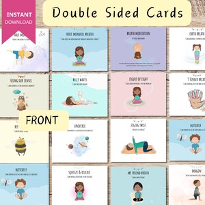 40 Kids Yoga & Mindfulness Cards, Flashcards, Positive Affirmations ...