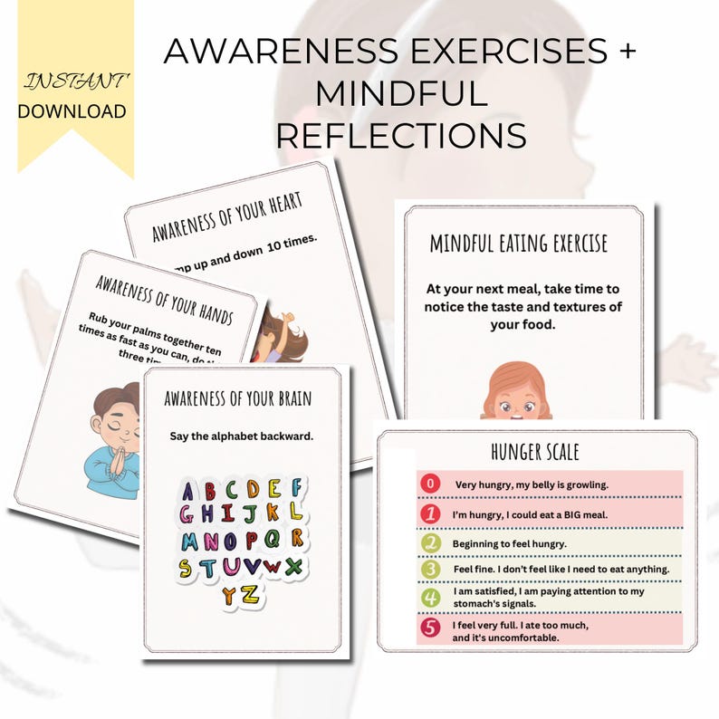 60 BODY AWARENESS Exercises, Yoga Flashcards, Yoga Poses, Interoceptive ...
