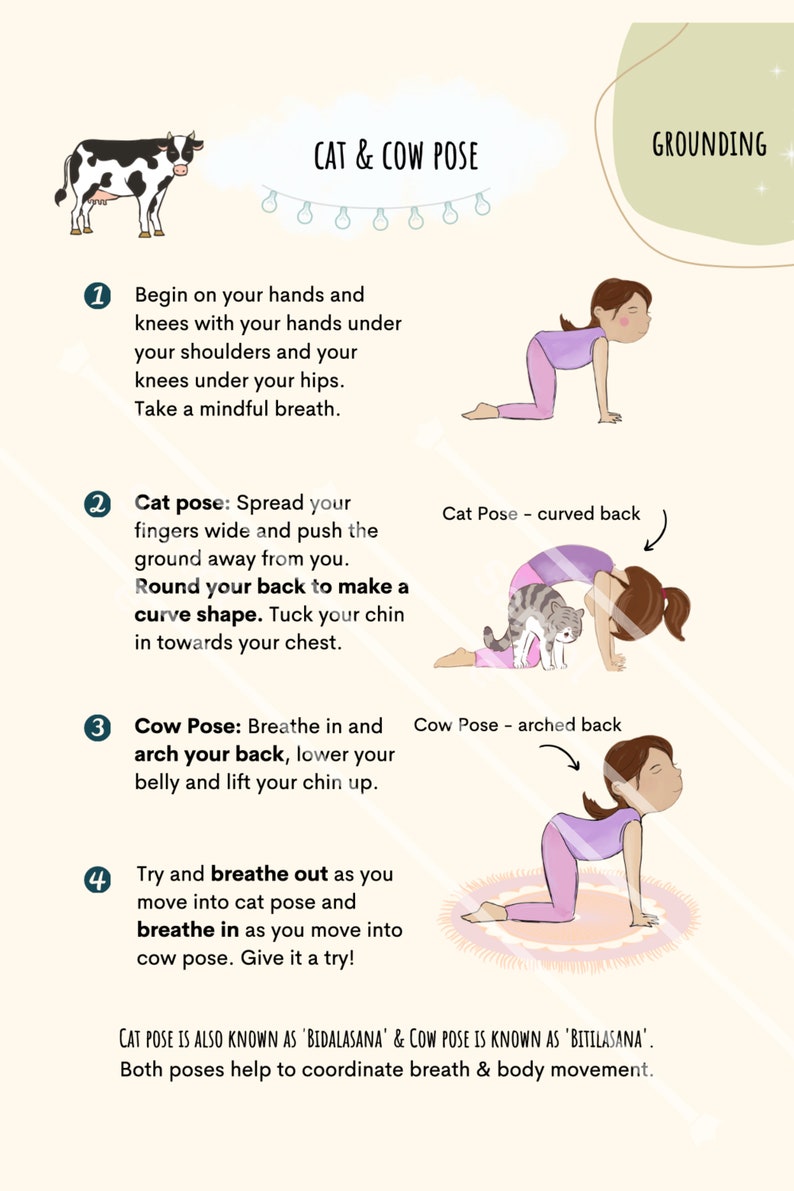 Kids Yoga Poster, Visual Guide Yoga, Calm Activities, Kids Mindfulness ...