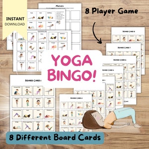 Yoga Bingo, Kids Yoga Game, Mindfulness Activity, Brain Break, Movement ...