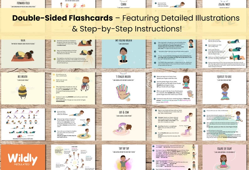 Kids Yoga Flashcards: 60+ Poses & Mindfulness (PDF). - Etsy