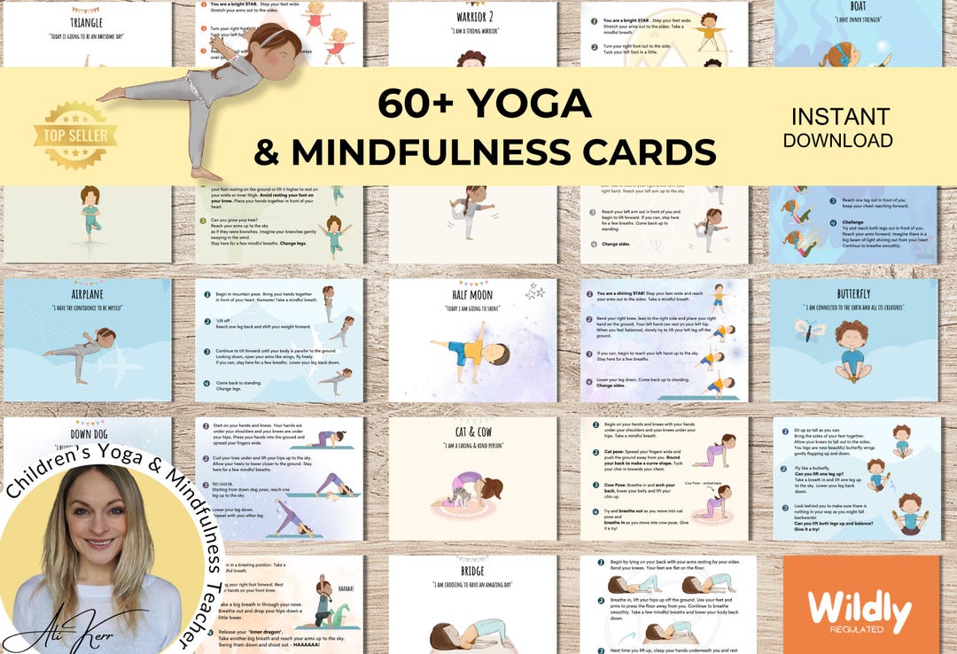 Kids Yoga Flashcards: 60+ Poses & Mindfulness (PDF). - Etsy