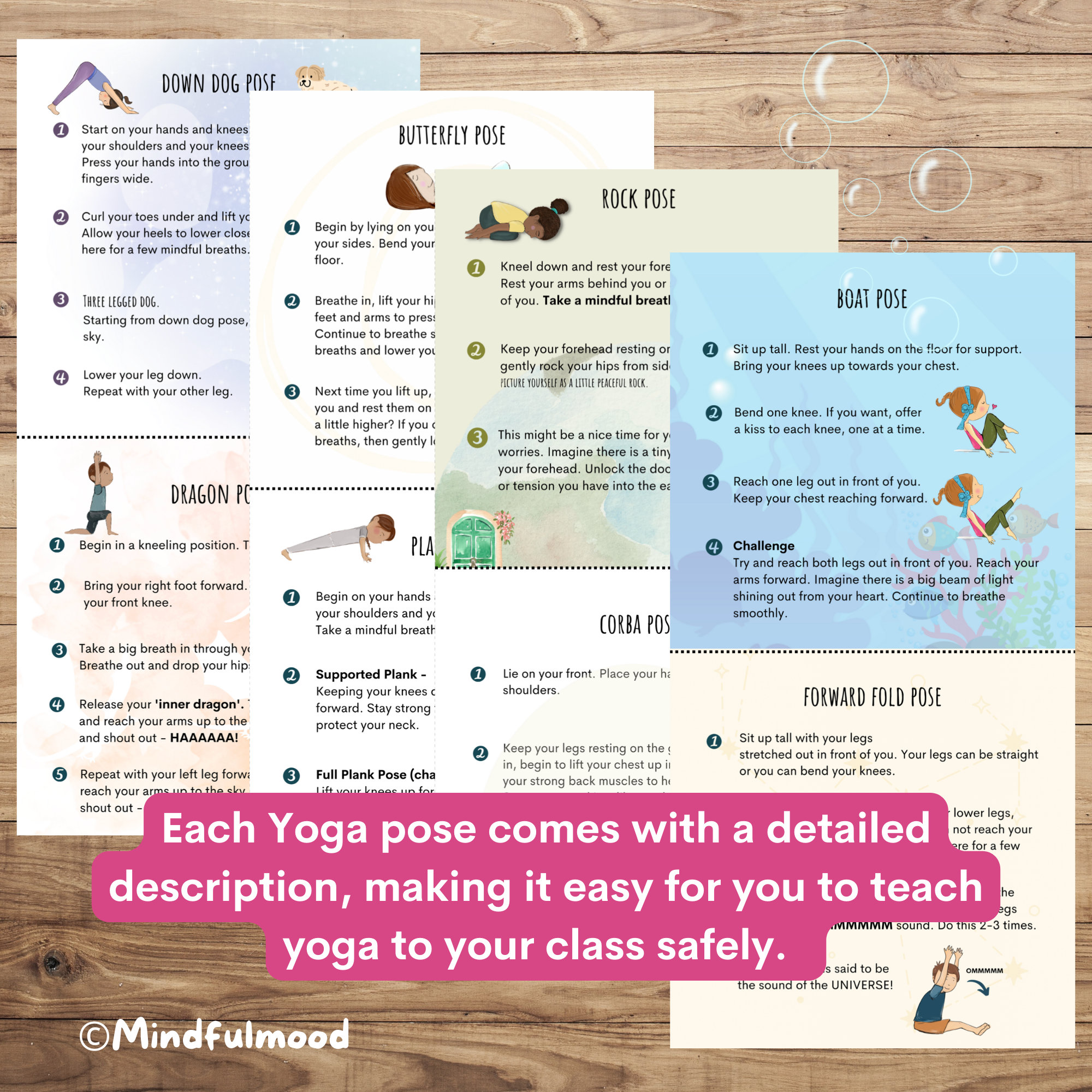 Yoga Bingo/20 Yoga Poses/ Mindfulness/ Kids Exercises/ Physical ...