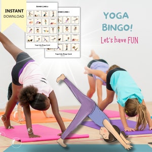 Yoga Bingo, Kids Yoga Game, Mindfulness Activity, Brain Break, Movement ...