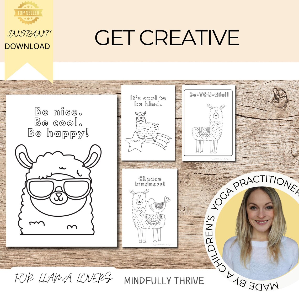 Kids Yoga Mindfulness Workbook: Llama Theme, Positive Affirmations ...