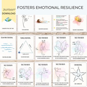 Mindful Breathing Cards for Kids, Printable Calm Down Flashcards ...