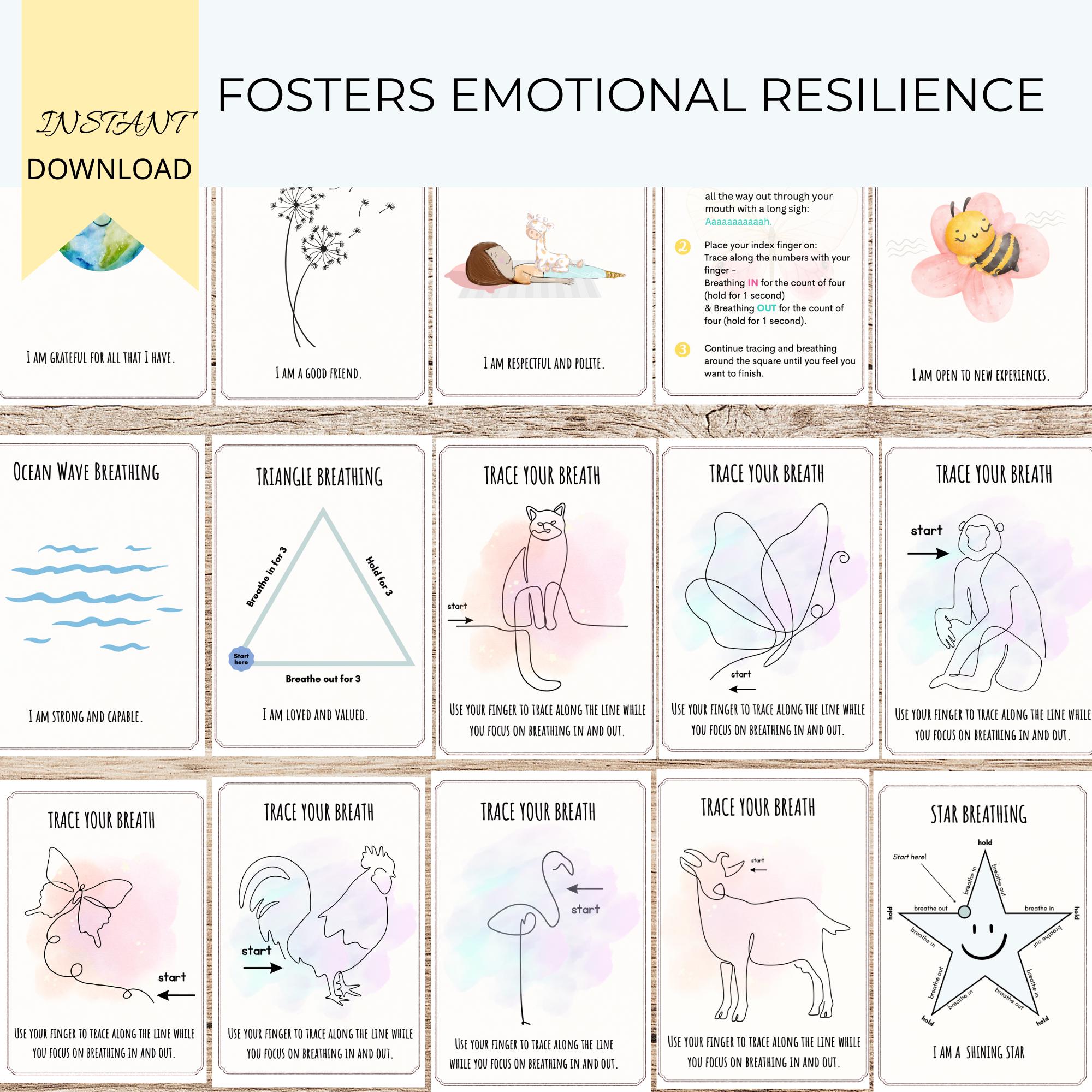 Mindful Breathing Cards for Kids, Printable Calm Down Flashcards ...