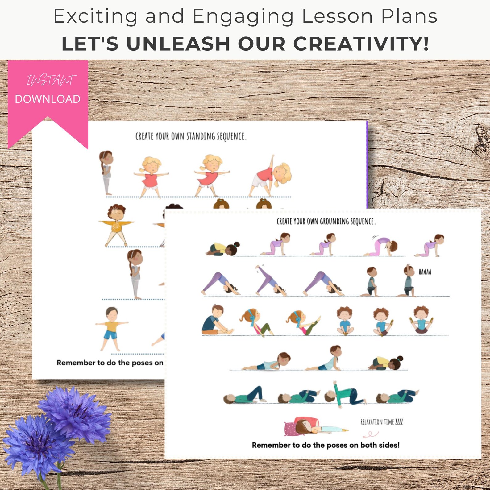 Kids Yoga & Mindfulness Cards, Yoga Flashcard, Positive Affirmation ...