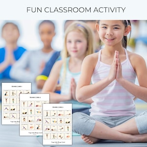 Yoga Bingo, Kids Yoga Game, Mindfulness Activity, Brain Break, Movement ...