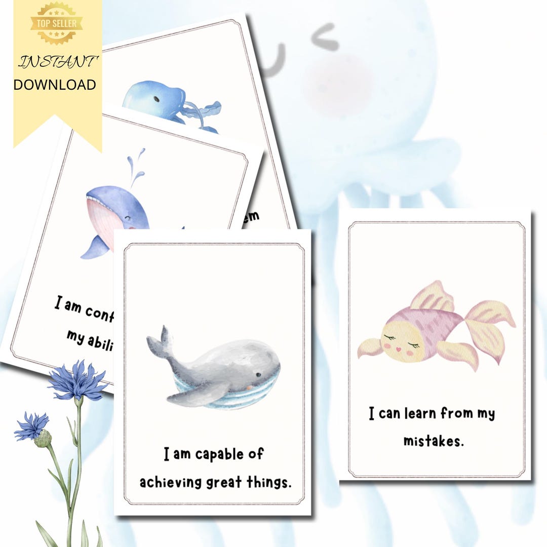 Kids Positive Affirmation Cards, Kids Yoga Cards Motivational Cards ...