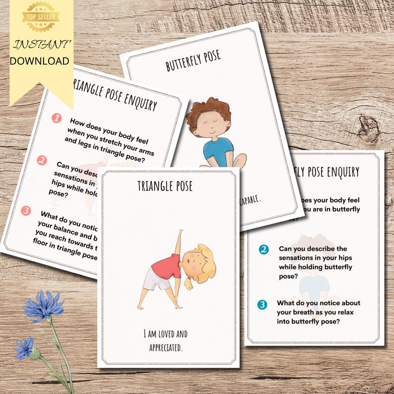 60 BODY AWARENESS Exercises, Yoga Flashcards, Yoga Poses, Interoceptive ...