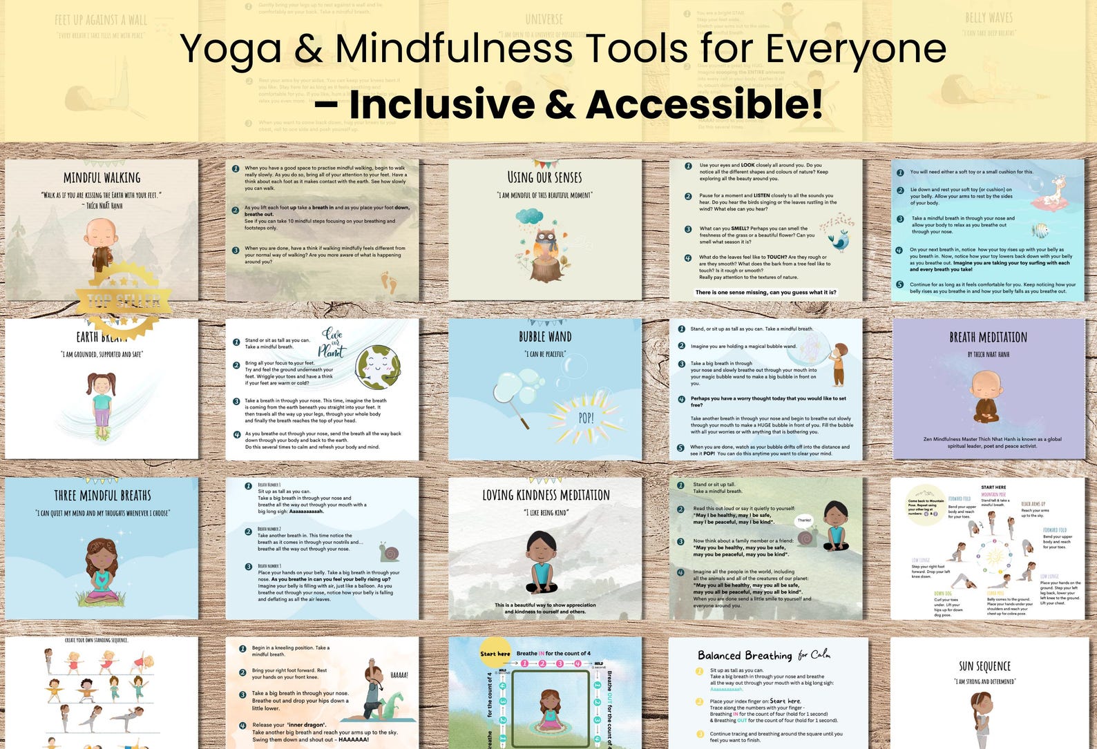Kids Yoga Flashcards: 60+ Poses & Mindfulness (PDF). - Etsy