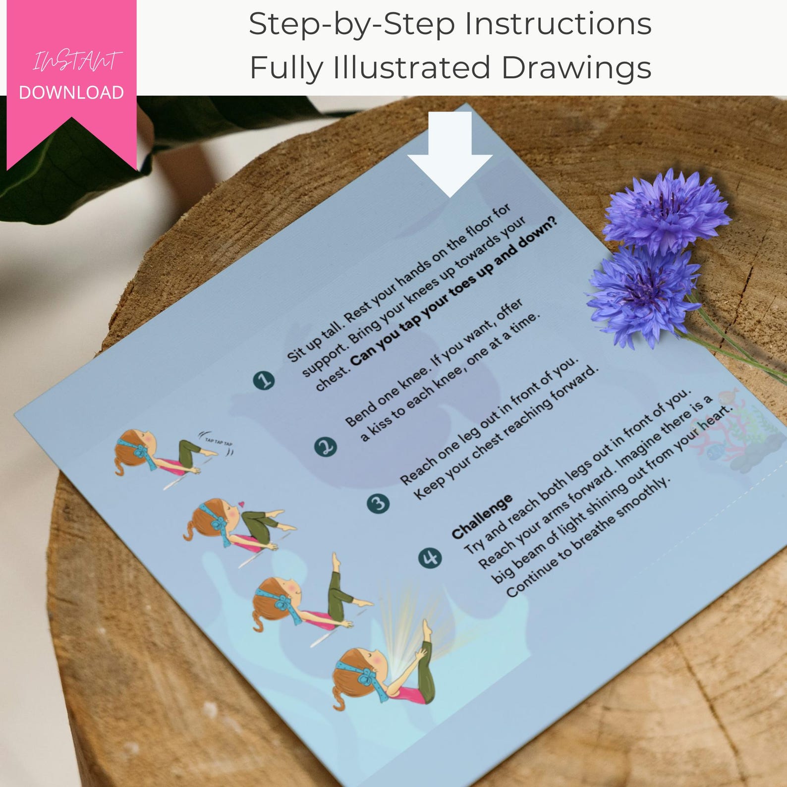 Kids Yoga & Mindfulness Cards, Yoga Flashcard, Positive Affirmation ...