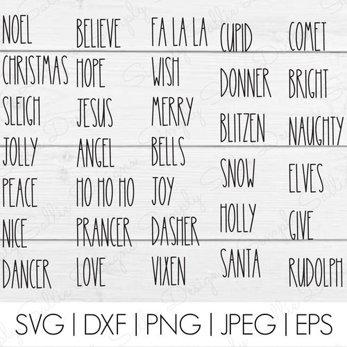 Christmas Words Rae Dunn Inspired - Etsy