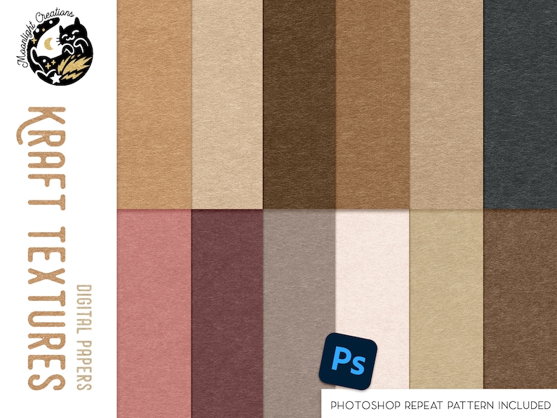 Kraft Digital Paper, Cardboard Digital Papers, Printable Scrapbook ...
