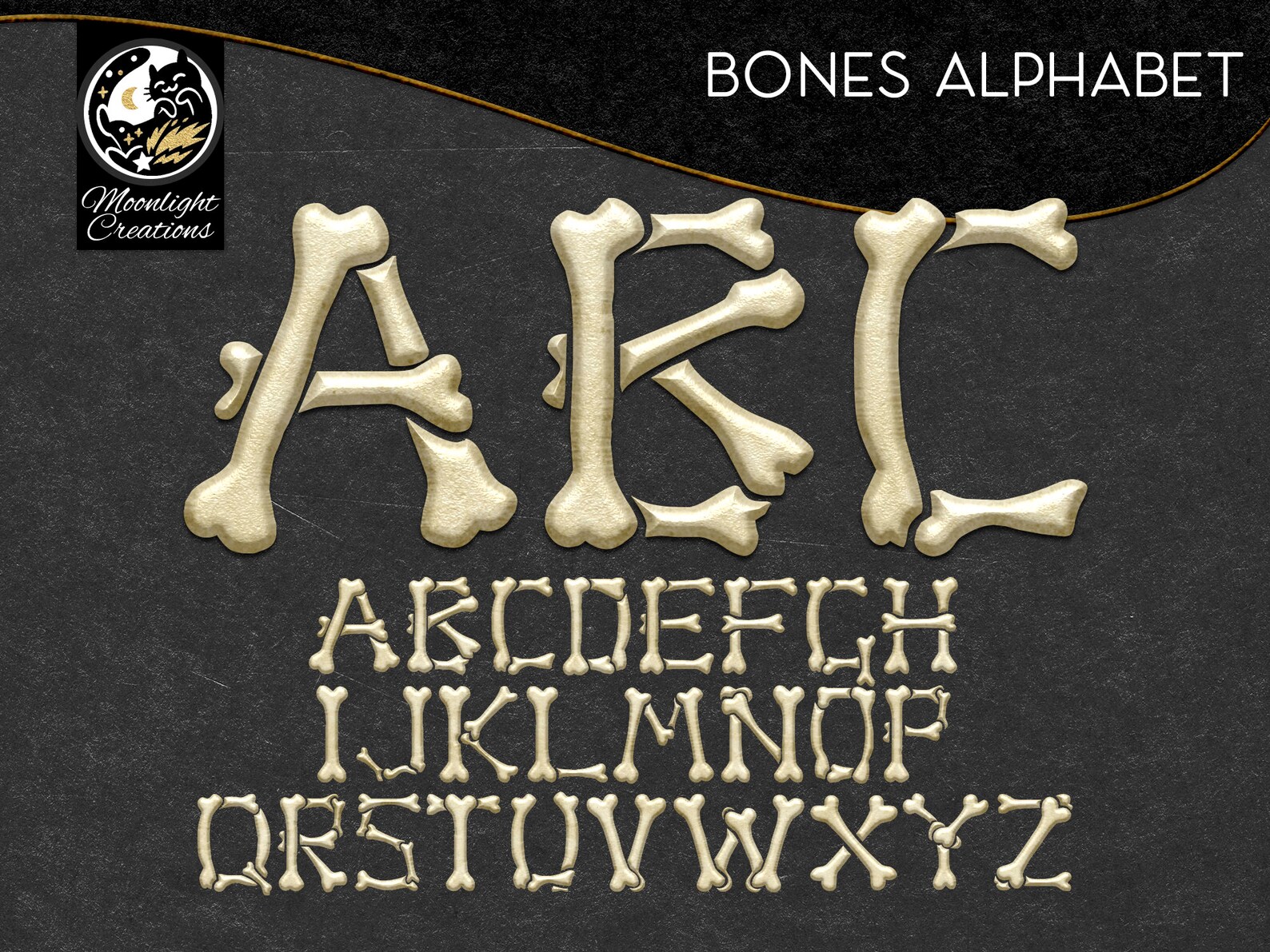 Halloween Alphabet PNG, Halloween Bones, Bones PNG, Halloween Letters ...