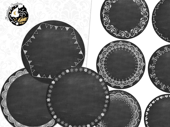Printable Chalkboard Labels Round Chalkboard Tags Chalkboard - Etsy