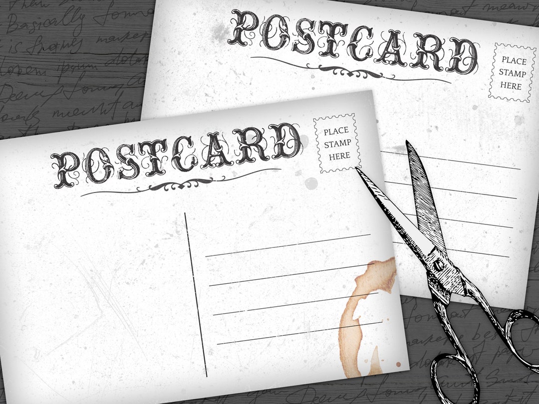 Vintage Postcards Template 5x3.5 Inch Vintage Blank Postcards ...