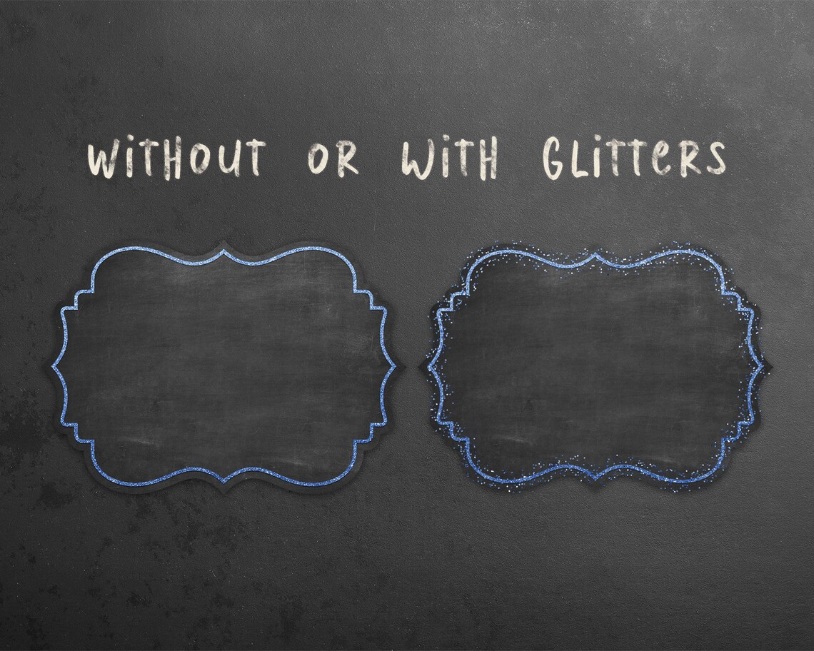 Chalkboard Labels With Decorative Glitter Borders - Rainbow Png Frames ...