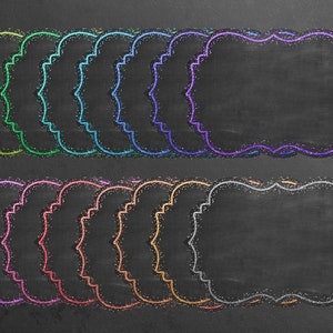 Chalkboard Labels With Decorative Glitter Borders - Rainbow Png Frames ...