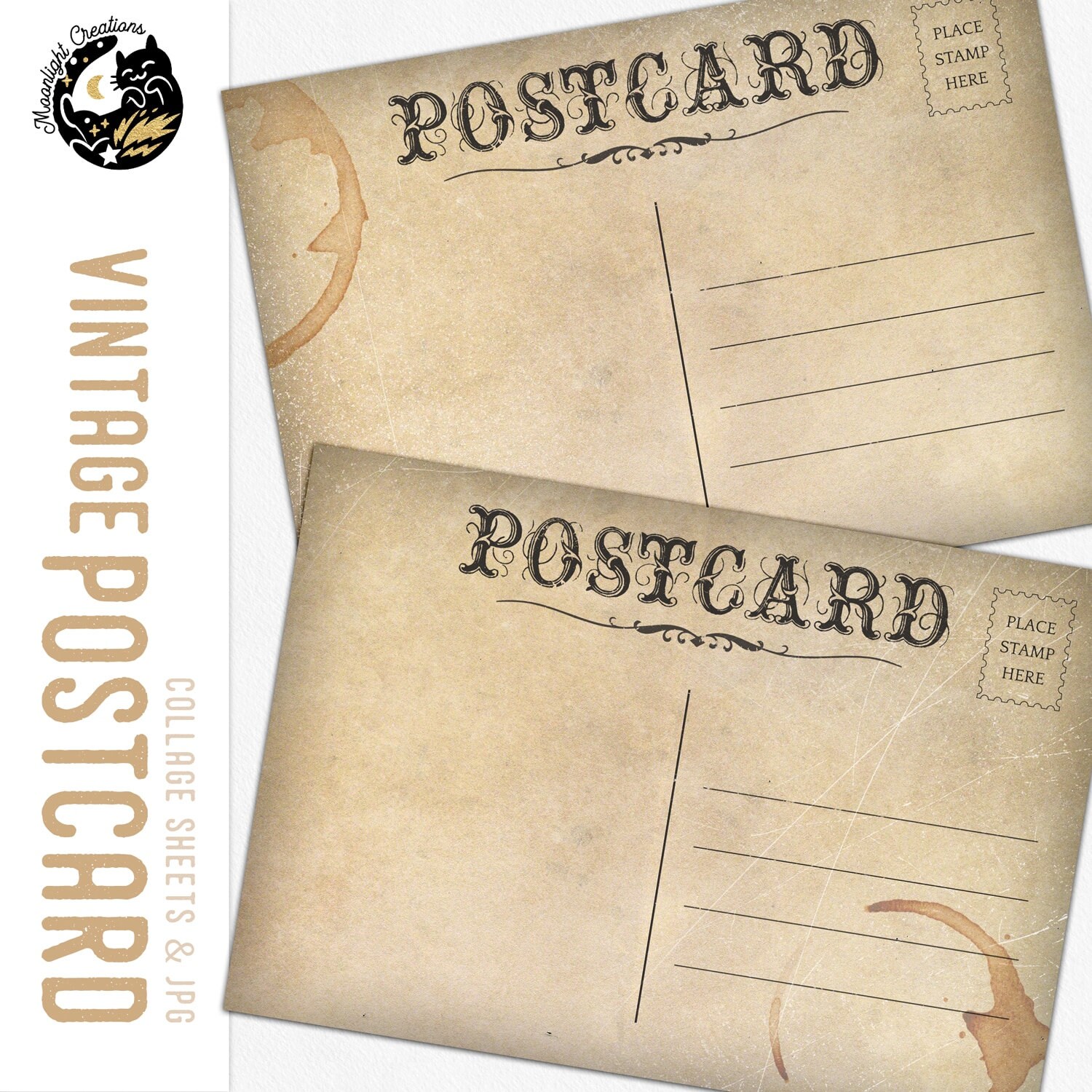 Vintage Postcards, Vintage Blank Postcards, Printable Postcards ...