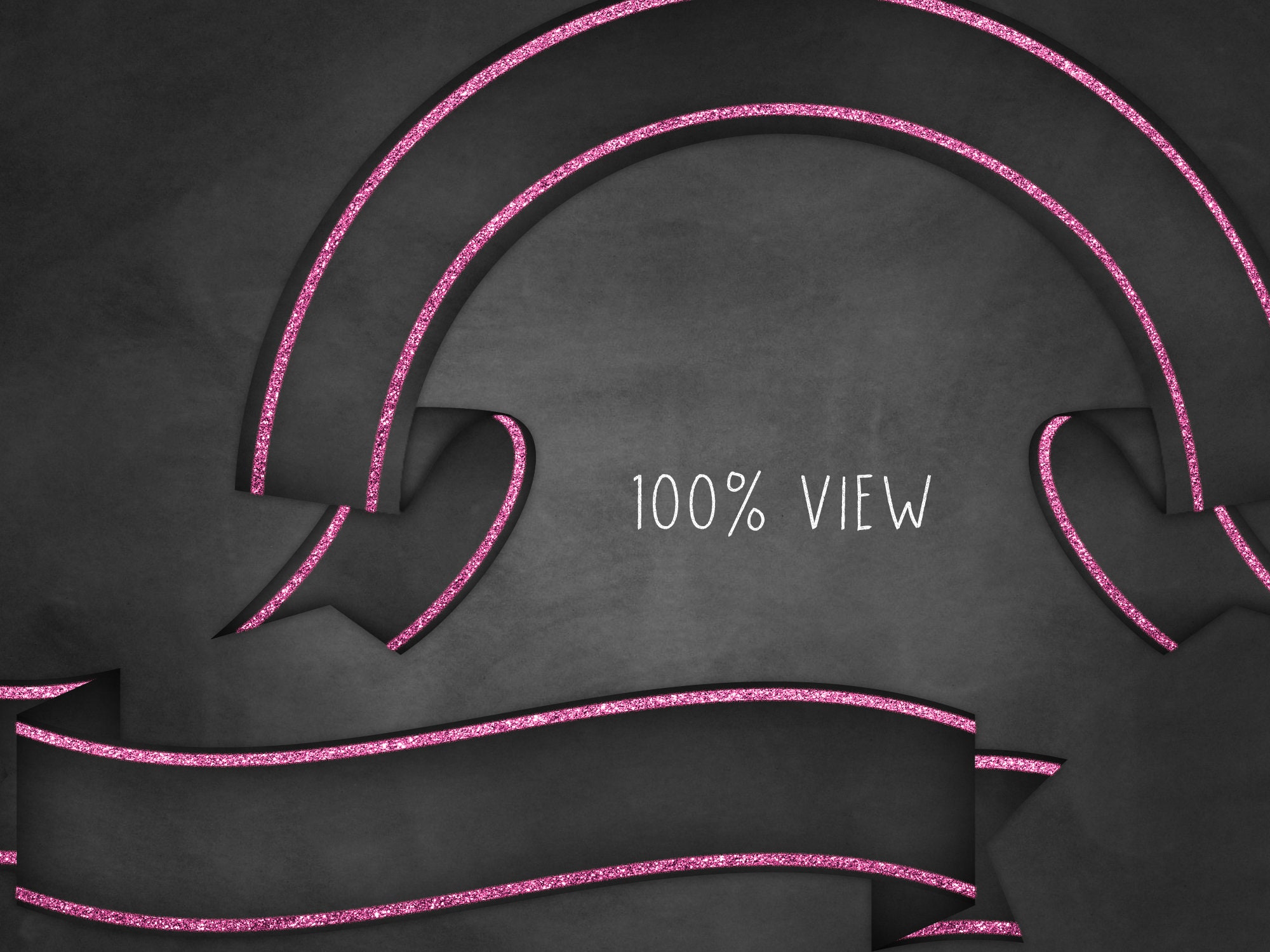 Chalkboard Ribbon Banners Clipart, Black and Pink Ribbon PNG, Pink ...