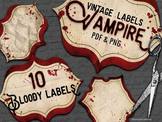 Apothecary Labels With Blood Splatter Printable Labels | Etsy