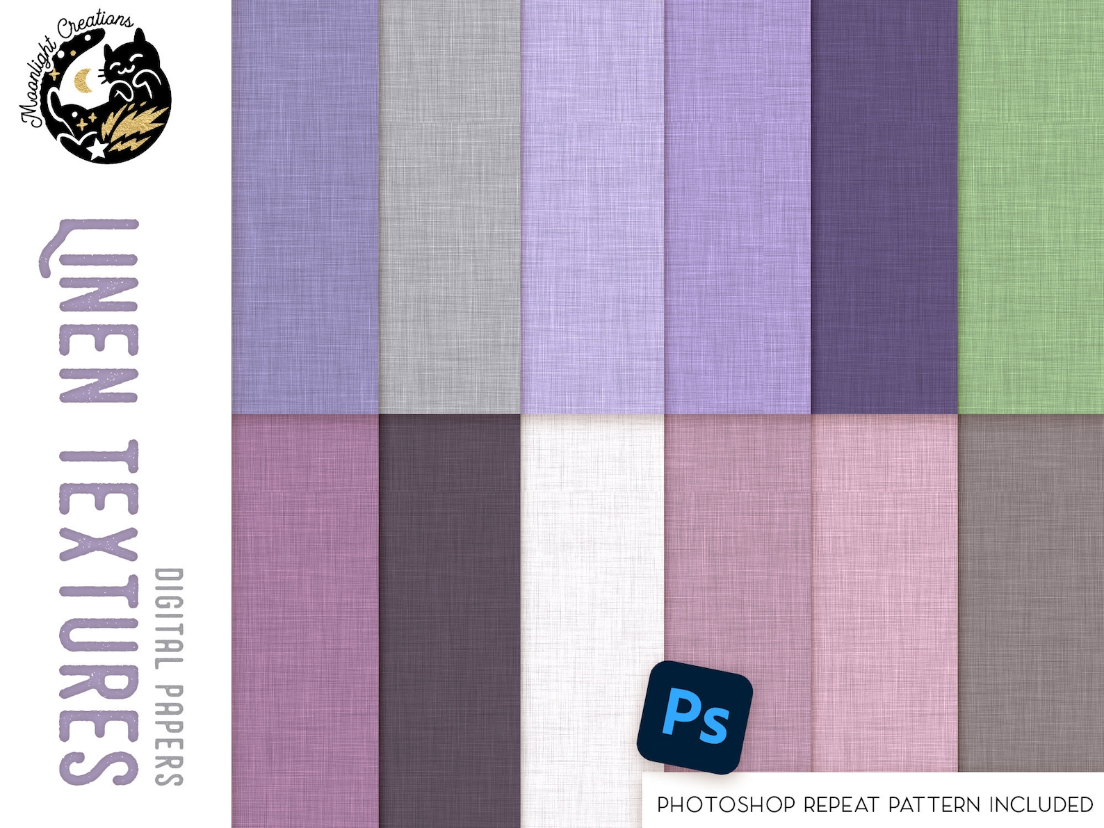 Lavender Linen Digital Paper, Seamless Textures With Photoshop Patterns ...