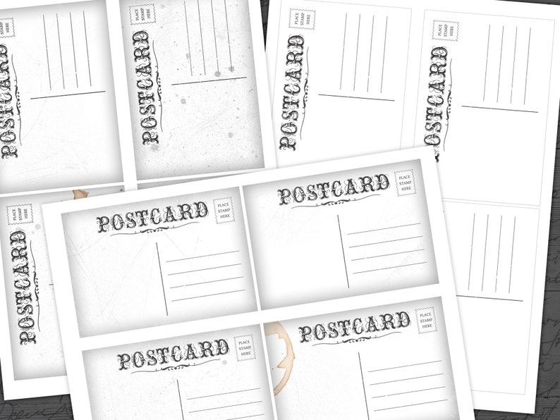 Vintage Postcards Template 5x3.5 Inch Vintage Blank Postcards ...